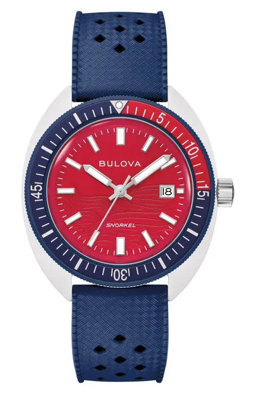 Bulova Special Edition Snorkel Rubber Strap Watch - Blue