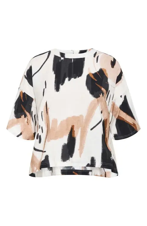 City Chic Abstract Print Woven Shirt