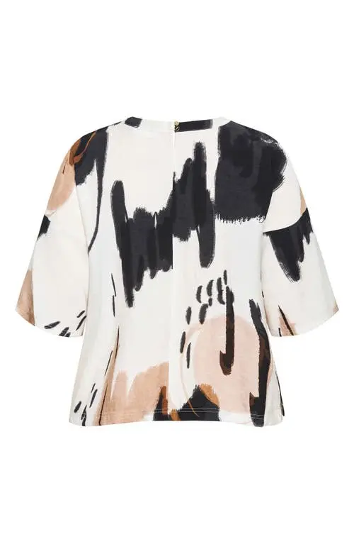City Chic Abstract Print Woven Shirt
