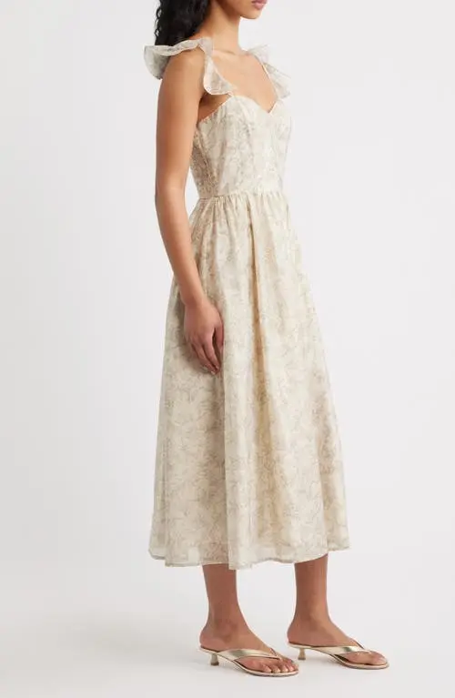 Lulus Mara Ruffle Strap Midi Dress