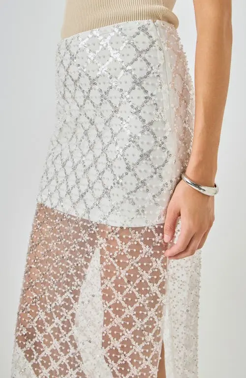 Endless Rose Embellished Mesh Maxi Skirt