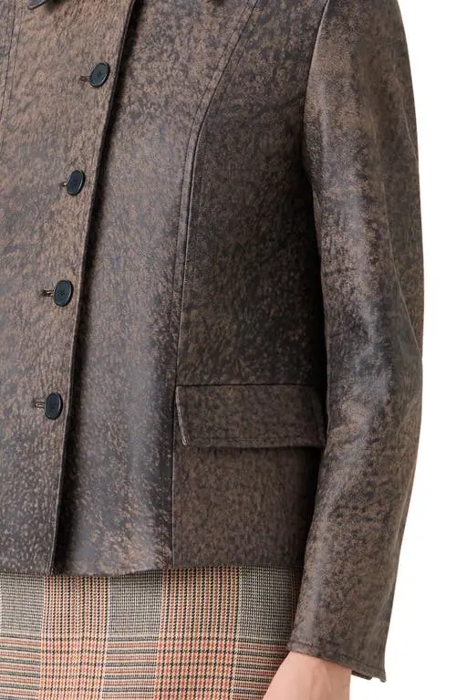 Akris Relaxed Fit Waxed Leather Jacket