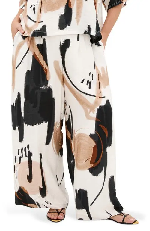 City Chic Alexi Print Wide Leg Pants - Exhibit
