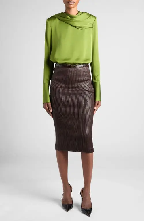TOM FORD Draped Silk Georgette Top