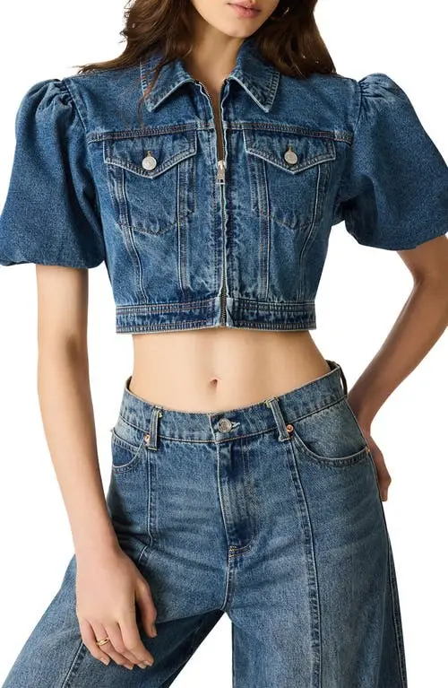 Steve Madden Marcy Cropped Puff Sleeve Jacket