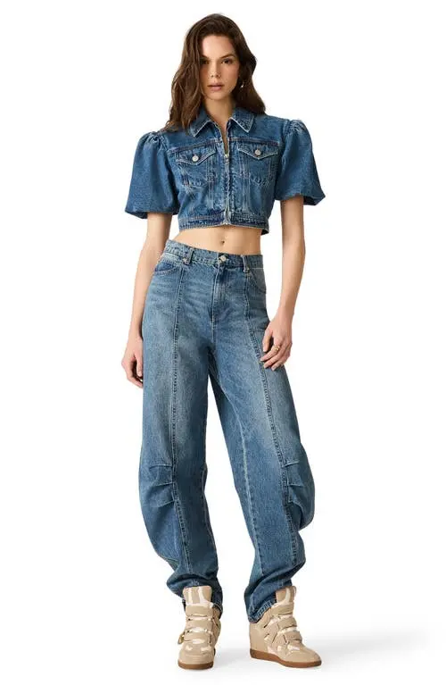 Steve Madden Marcy Cropped Puff Sleeve Jacket