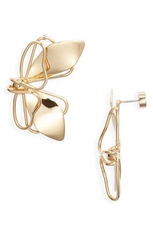 Nordstrom Sculptural Butterfly Wing Stud Earrings - Gold