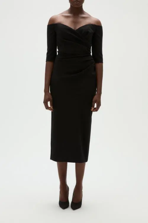 Amsale Stretch Crepe Cocktail Dress