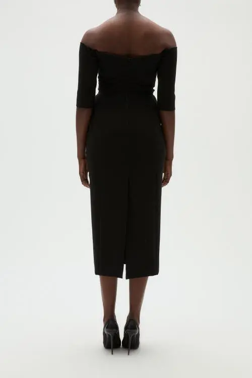 Amsale Stretch Crepe Cocktail Dress