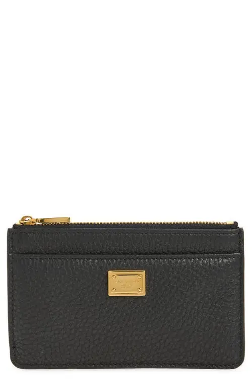 Dolce & Gabbana Nameplate Calfskin Leather Coin Purse - 80999 Nero