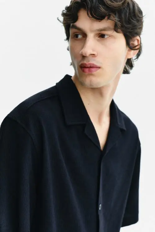 H&m Relaxed Fit Resort Shirt - Black