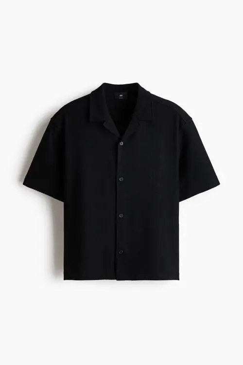 H&m Relaxed Fit Resort Shirt - Black