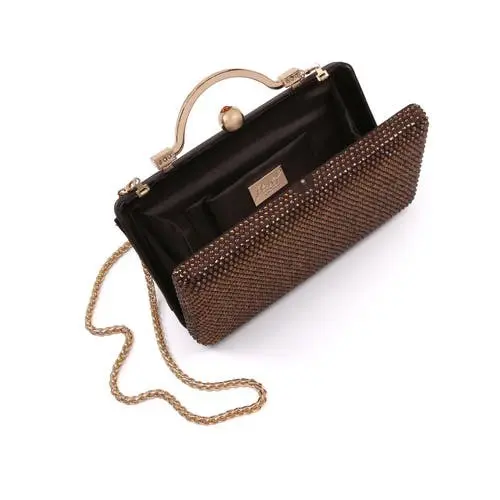 Badgley Mischka Jude Crystal Minaudiere With Outer Pocket