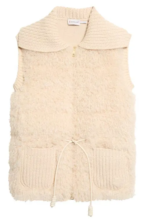 Moncler Quilted Faux Fur & Virgin Wool & Cashmere Down Vest