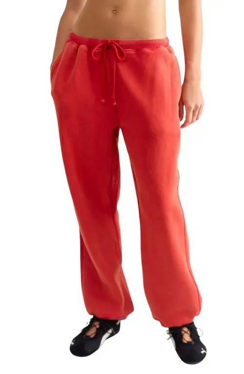 Free People Relaxed Fleece Joggers - Candy Apple