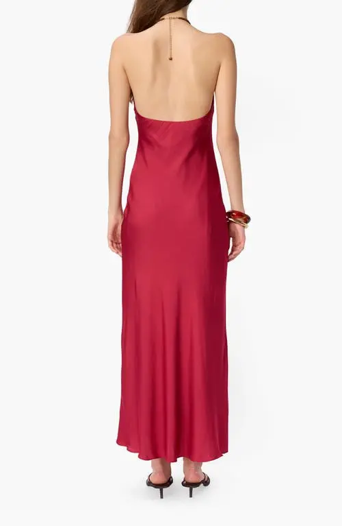 Cami Nyc Giulia Hammered Silk Halter Dress