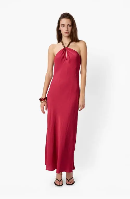 Cami Nyc Giulia Hammered Silk Halter Dress