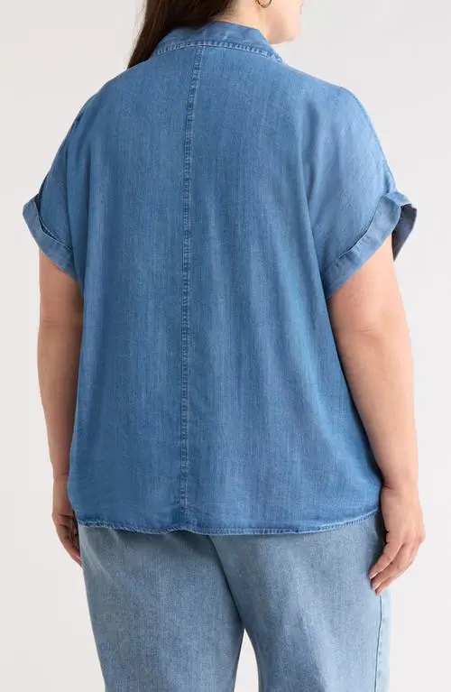 BEACHLUNCHLOUNGE Ida Button Front Lyocell Shirt