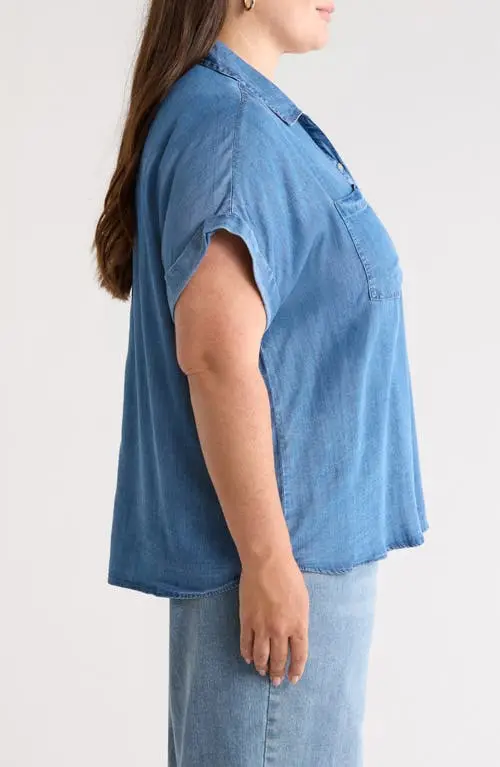 BEACHLUNCHLOUNGE Ida Button Front Lyocell Shirt