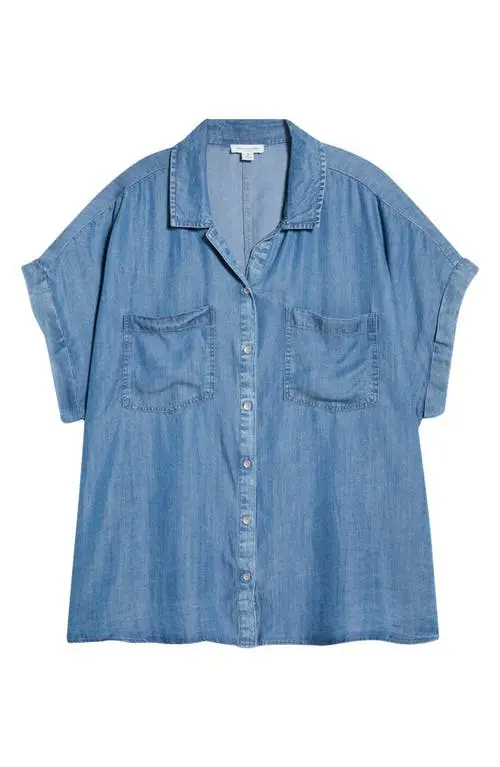 BEACHLUNCHLOUNGE Ida Button Front Lyocell Shirt