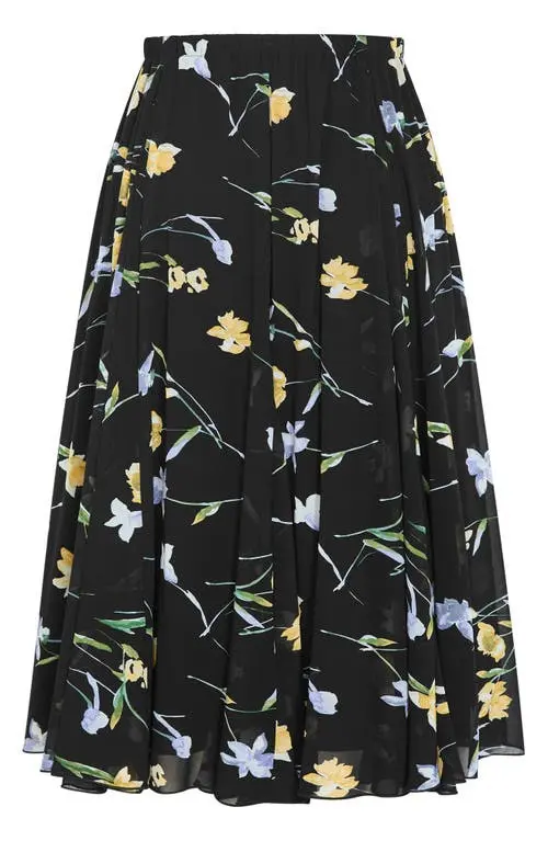 City Chic Serene Floral Print A-line Skirt