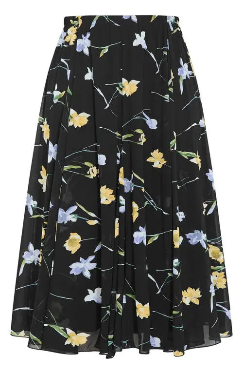 City Chic Serene Floral Print A-line Skirt