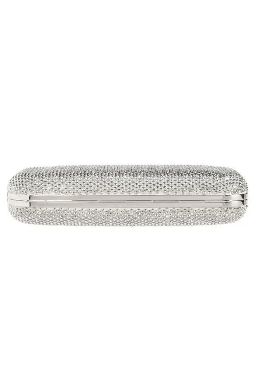 Alexander McQueen Long Knuckle Crystal Embellished Suede Clutch