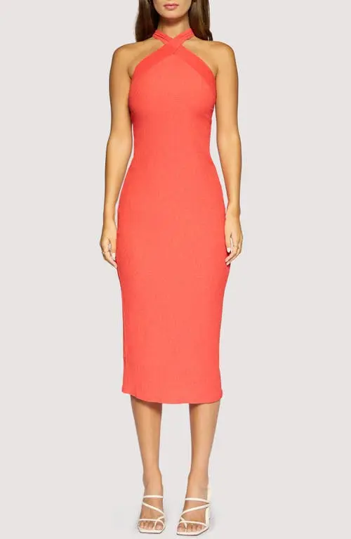 LOST + WANDER Arancia Crush Halter Midi Dress