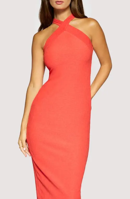 LOST + WANDER Arancia Crush Halter Midi Dress