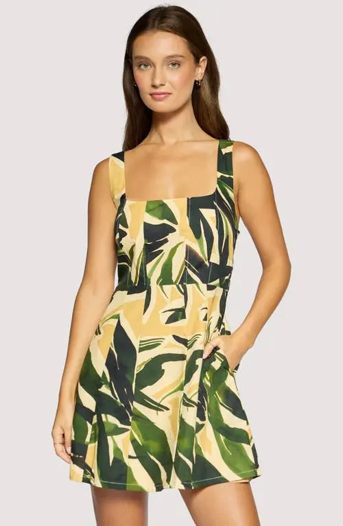 LOST + WANDER Palm Serenade Cotton Minidress