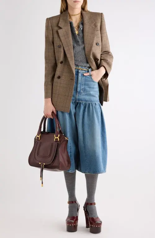 Chloé Check Double Breasted Wool Blazer