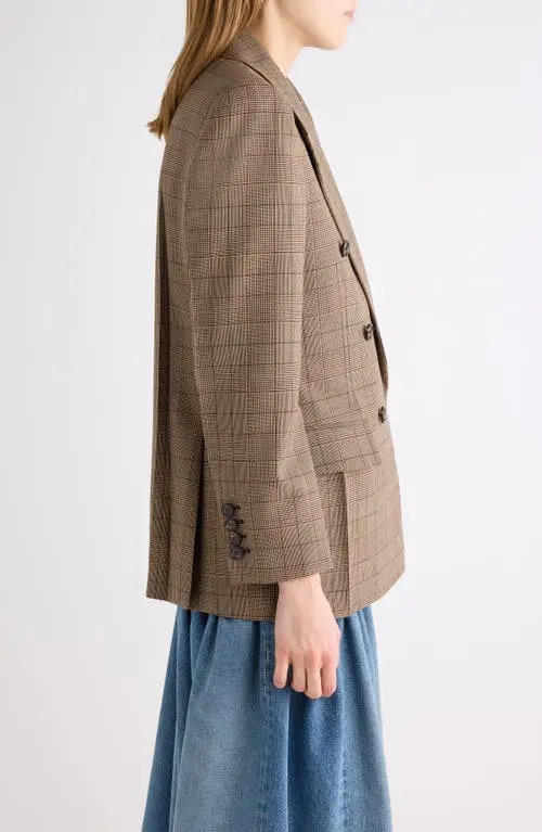 Chloé Check Double Breasted Wool Blazer