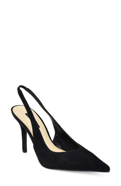 Nine West Gerts Slingback Pointed Toe Pumps - Black Suede
