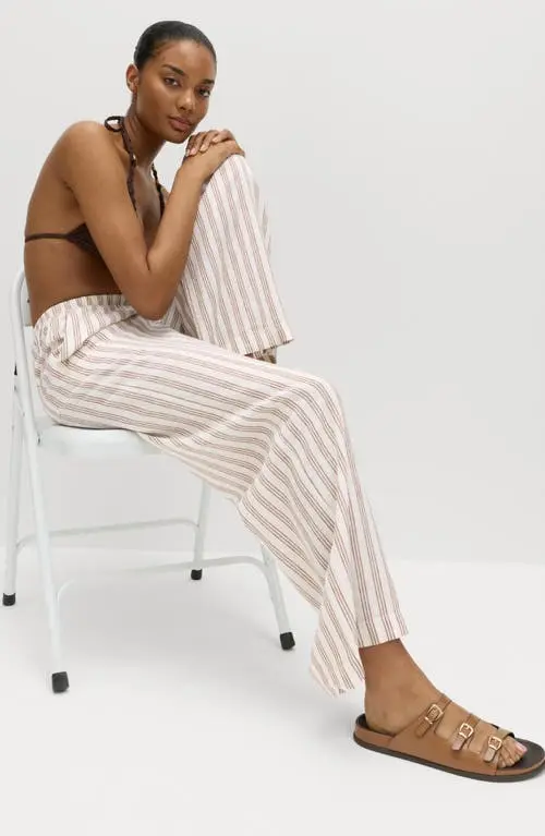 M&s Wide Leg Linen Blend Pants
