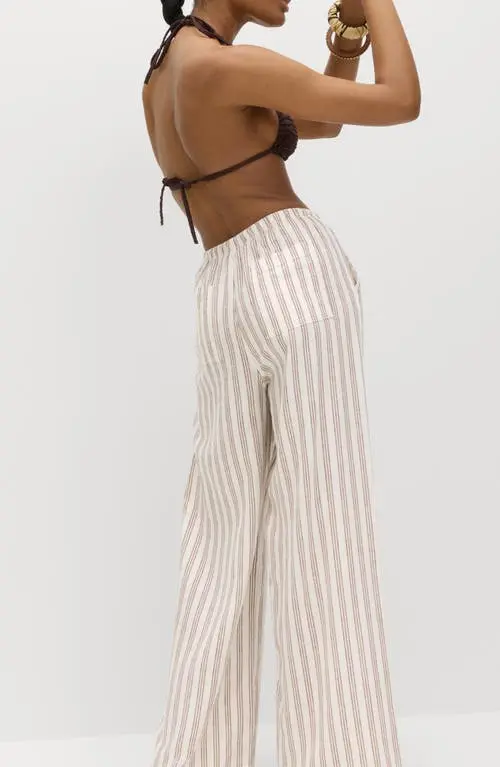 M&s Wide Leg Linen Blend Pants