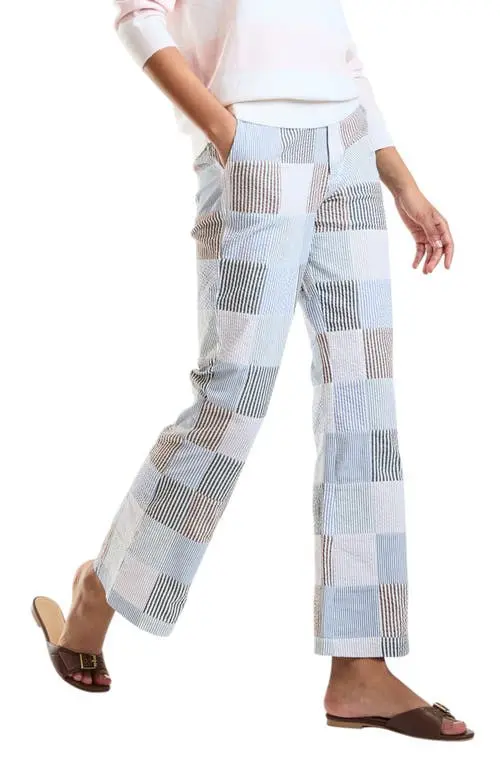 Cynthia Rowley Seersucker Cropped Trouser