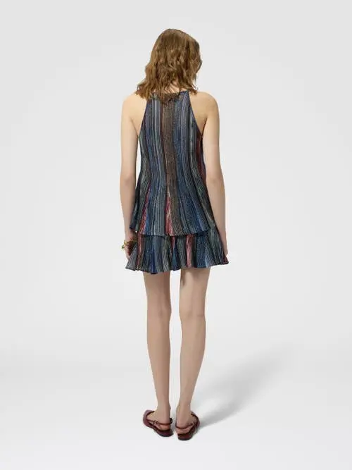 Missoni Sleeveless Ribbed Viscose Lamé Top