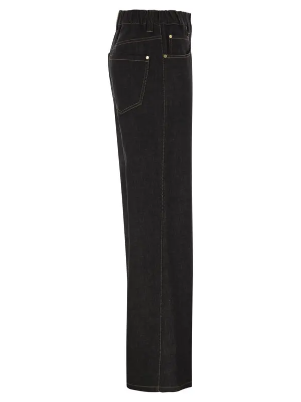 Brunello Cucinelli Denim Trousers With Belt Loops