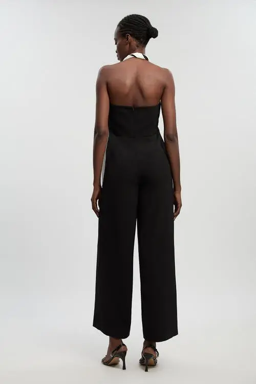 Karen Millen Soft Tailored Halter Neck Jumpsuit