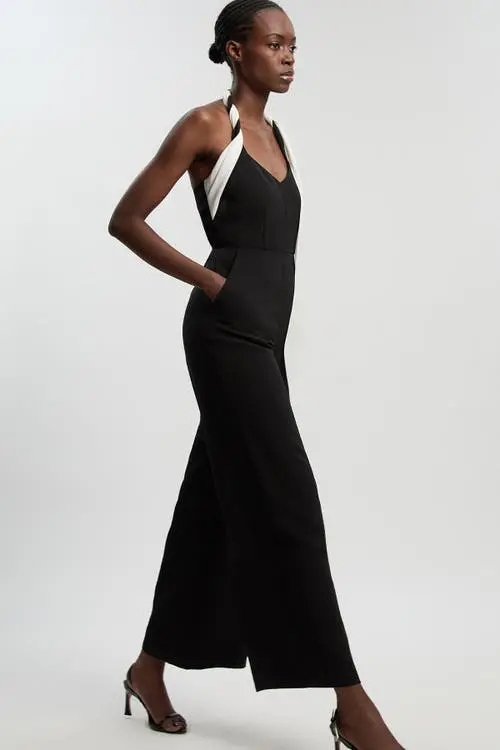 Karen Millen Soft Tailored Halter Neck Jumpsuit