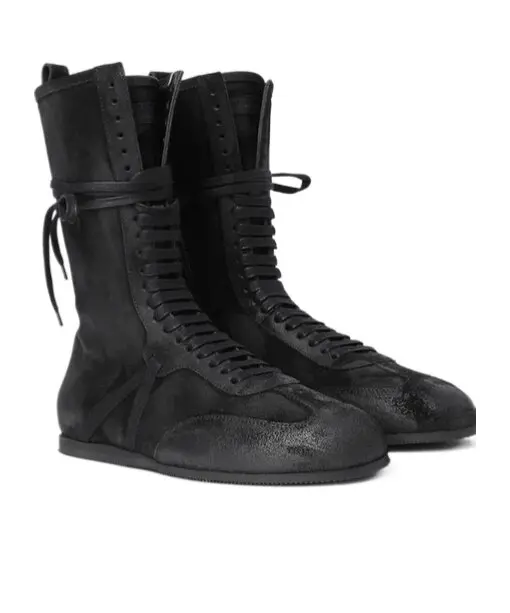 ANN DEMEULEMEESTER Fides High-top Boxing Sneakers - Black