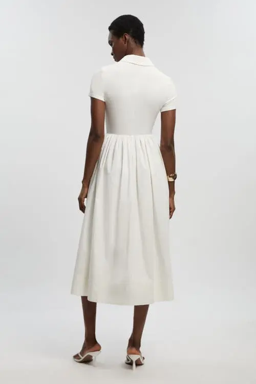 Karen Millen Ribbed Shirt Midi Dress