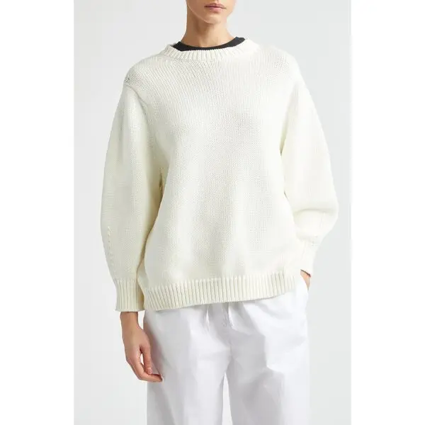 TOTEME Oversize Organic Cotton Sweater - Macadamia