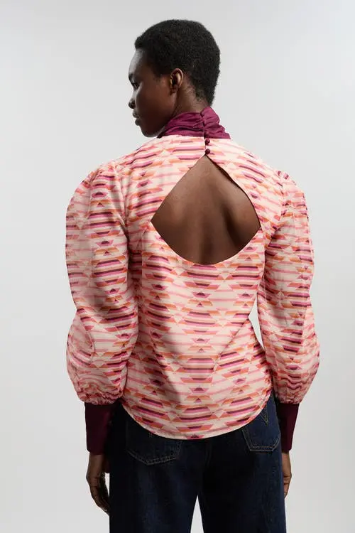 Karen Millen Long Sleeve Pussybow Blouse