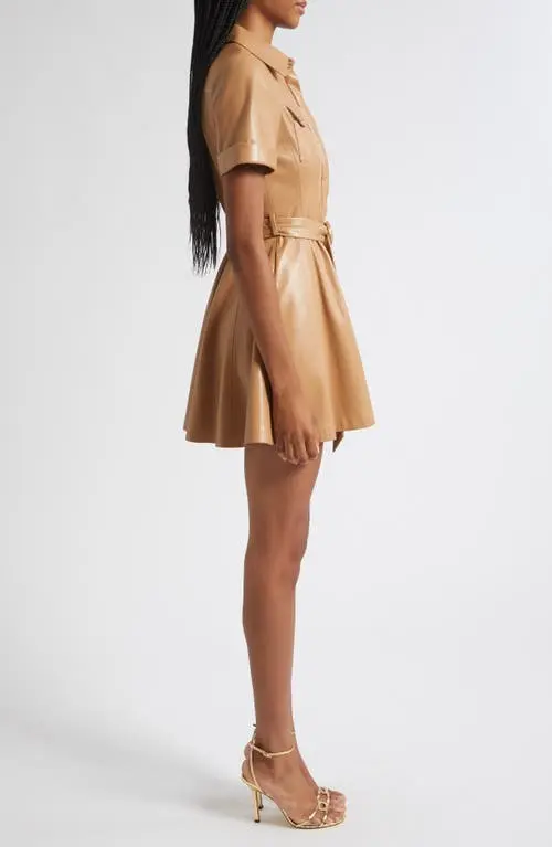 Alice + Olivia Faux Leather Mini Shirtdress