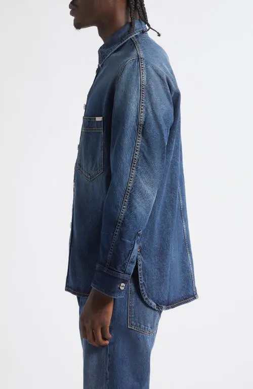 Givenchy Couture Seam Denim Button-up Shirt