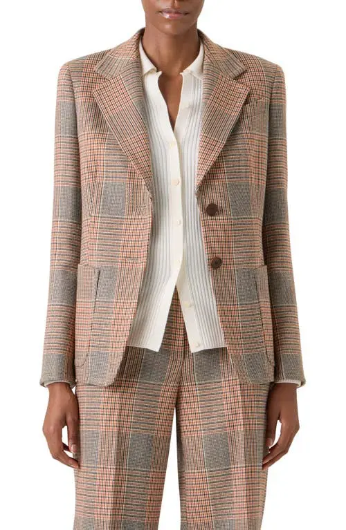 Akris Glen Plaid Stretch Wool Jacket