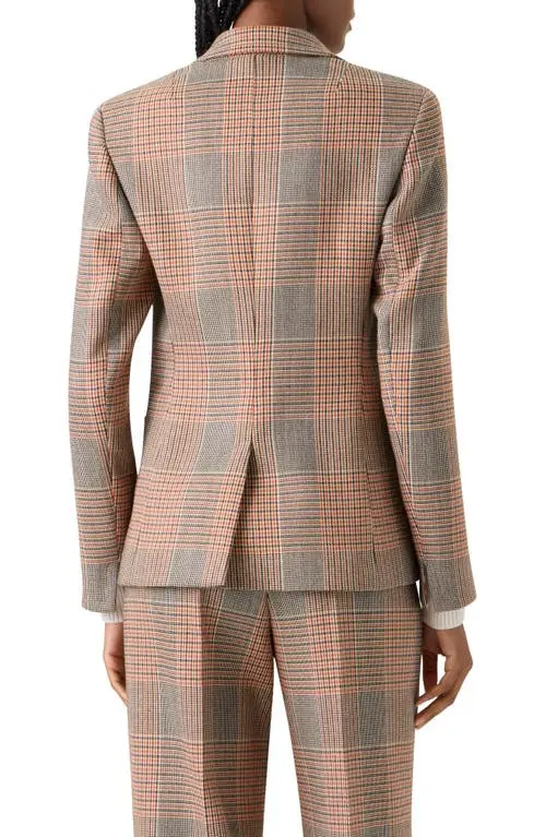 Akris Glen Plaid Stretch Wool Jacket