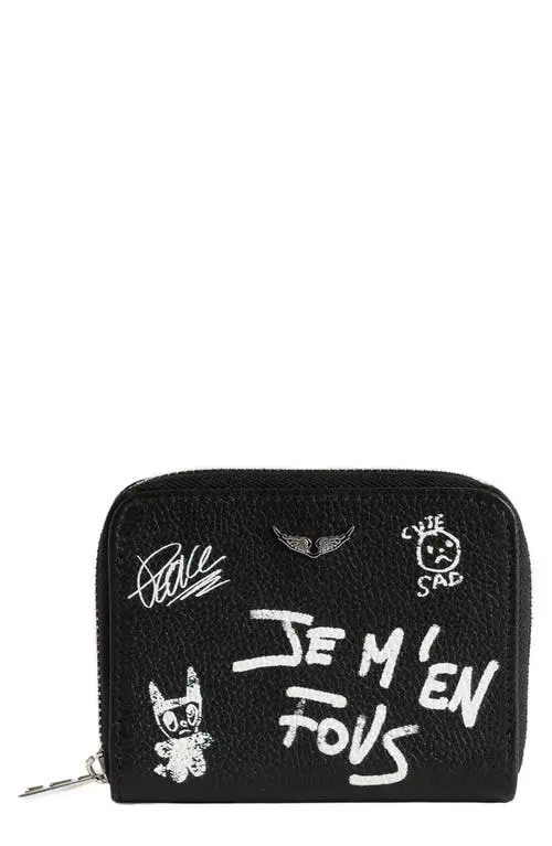 Zadig&Voltaire Mini Zv Arty Tag Leather Zip Around Wallet