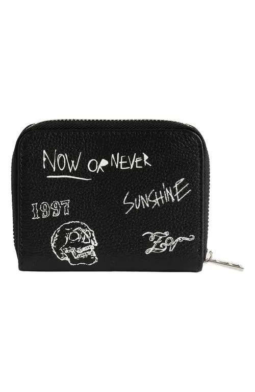 Zadig&Voltaire Mini Zv Arty Tag Leather Zip Around Wallet